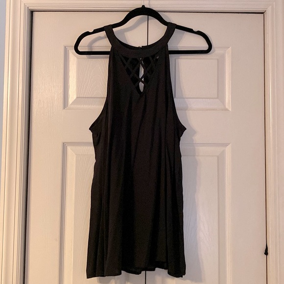torrid | Tops | Torrid Size Black Halter With Lattice Front And Keyhole ...